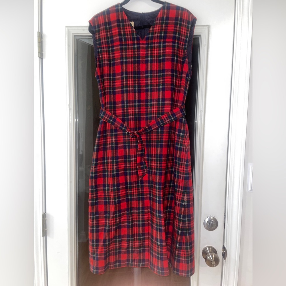 Pendleton Classic Jumper Dress 100%Virgin Wool Size 18 - Gem